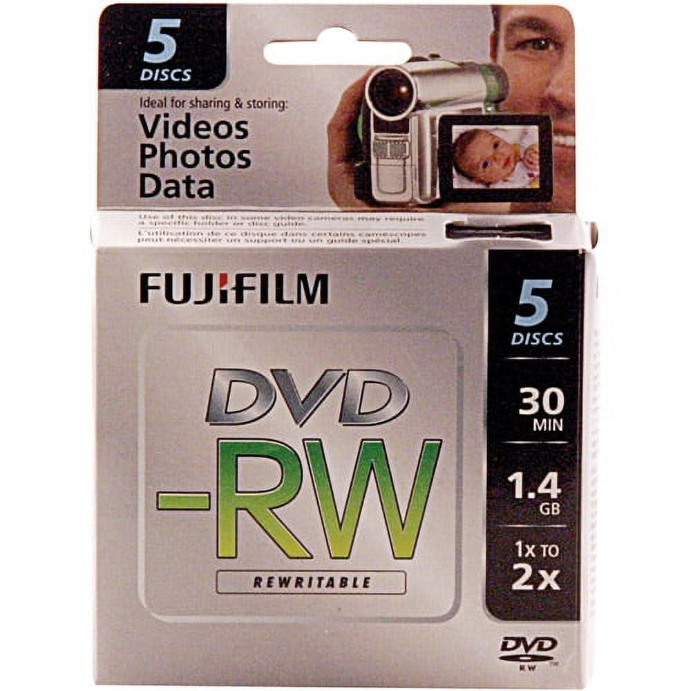 Fujifilm Mini DVD-RW Media for Camcorders, 1.4GB, 5-Pack, Digital Blank ...