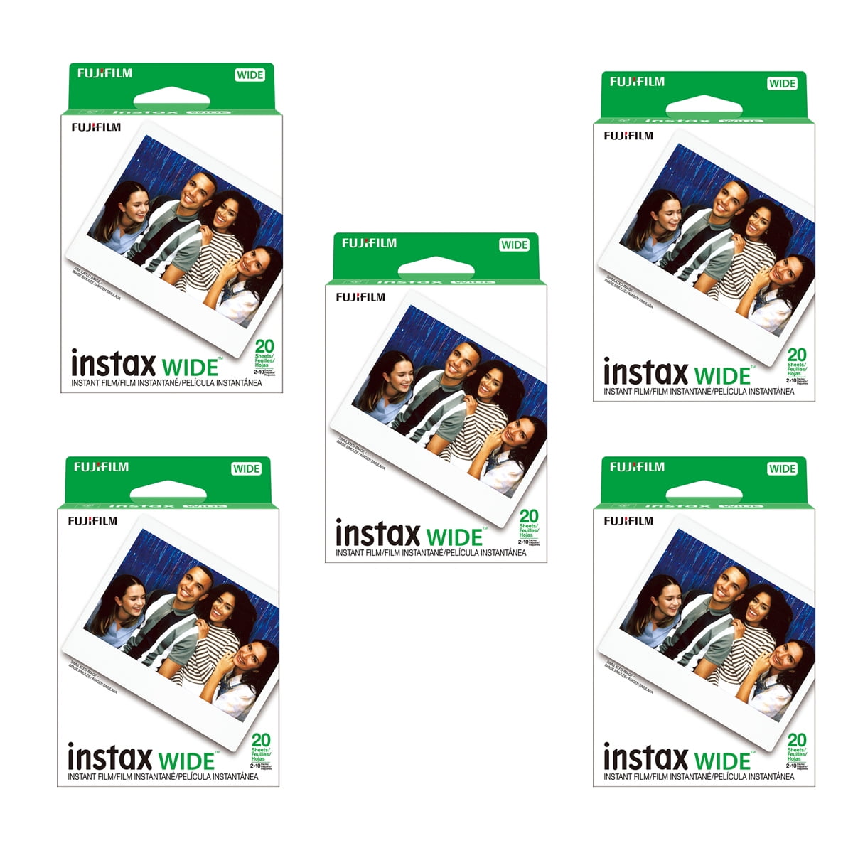 Fujifilm Instax Wide Instant Color Print Film, ISO 800, 5 Pack 20-Pack ...