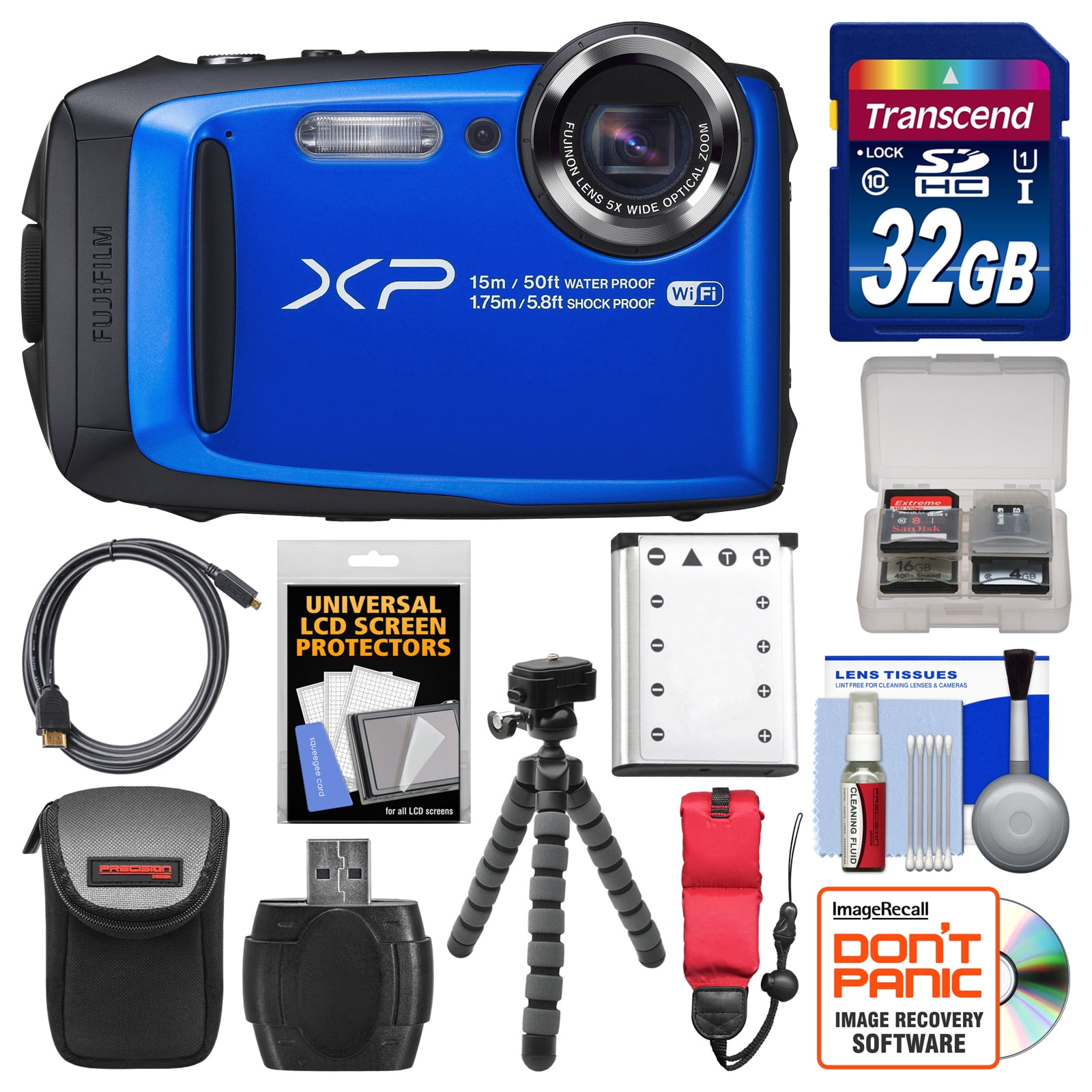 Fujifilm FinePix XP90 Shock & Waterproof Wi-Fi Digital Camera (Blue ...