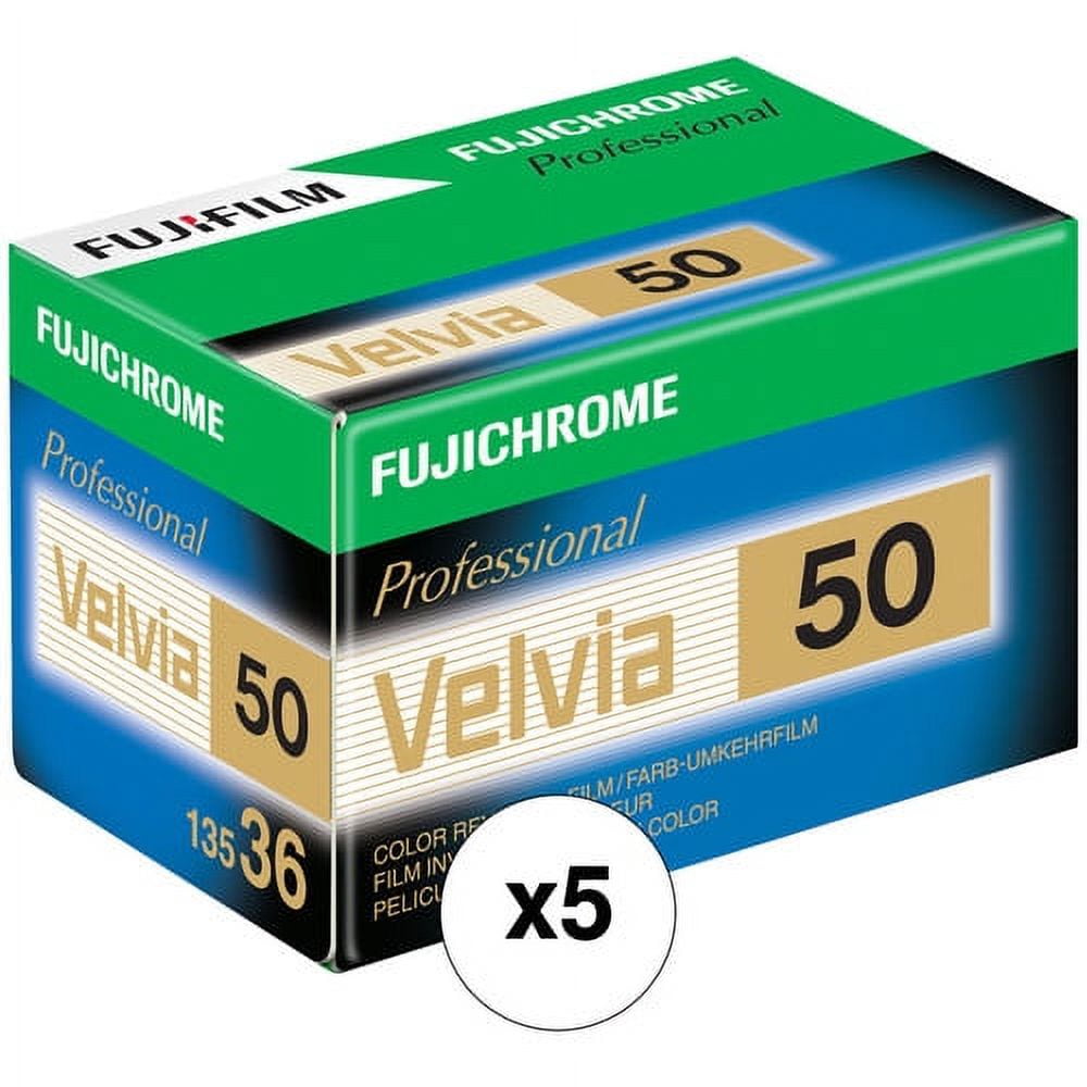 Fujifilm Fujichrome Velvia 50 Color Slide Film ISO 50, 35mm, 5 Rolls of ...