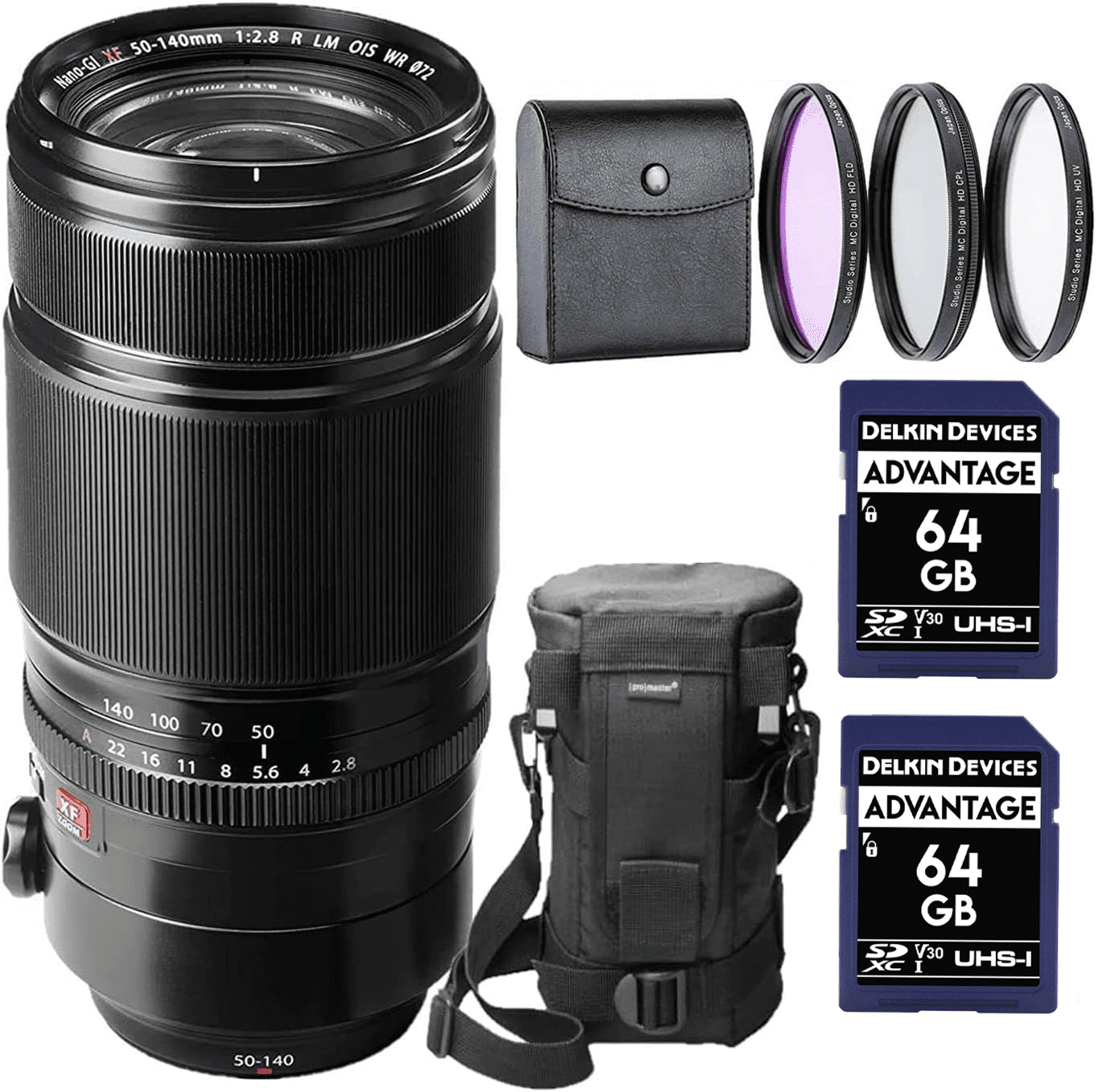 Fujifilm Fujinon XF 50-140mm F2.8 R LM OIS WR Lens Bundle with 2X SDXC ...
