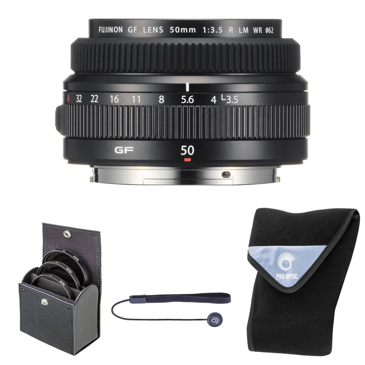 Fujifilm GF 50mm f/3.5 R LM WR Lens, Bundle with 62mm Digital ...