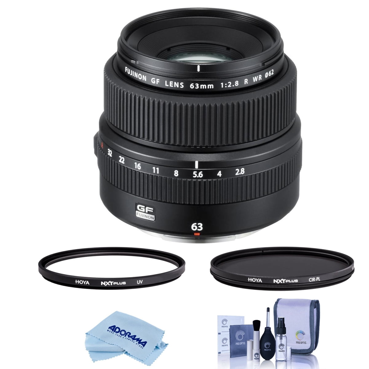 Fujifilm GF 63mm f/2.8 R WR Lens, Bundle with Hoya 62mm UV+CPL Filter ...