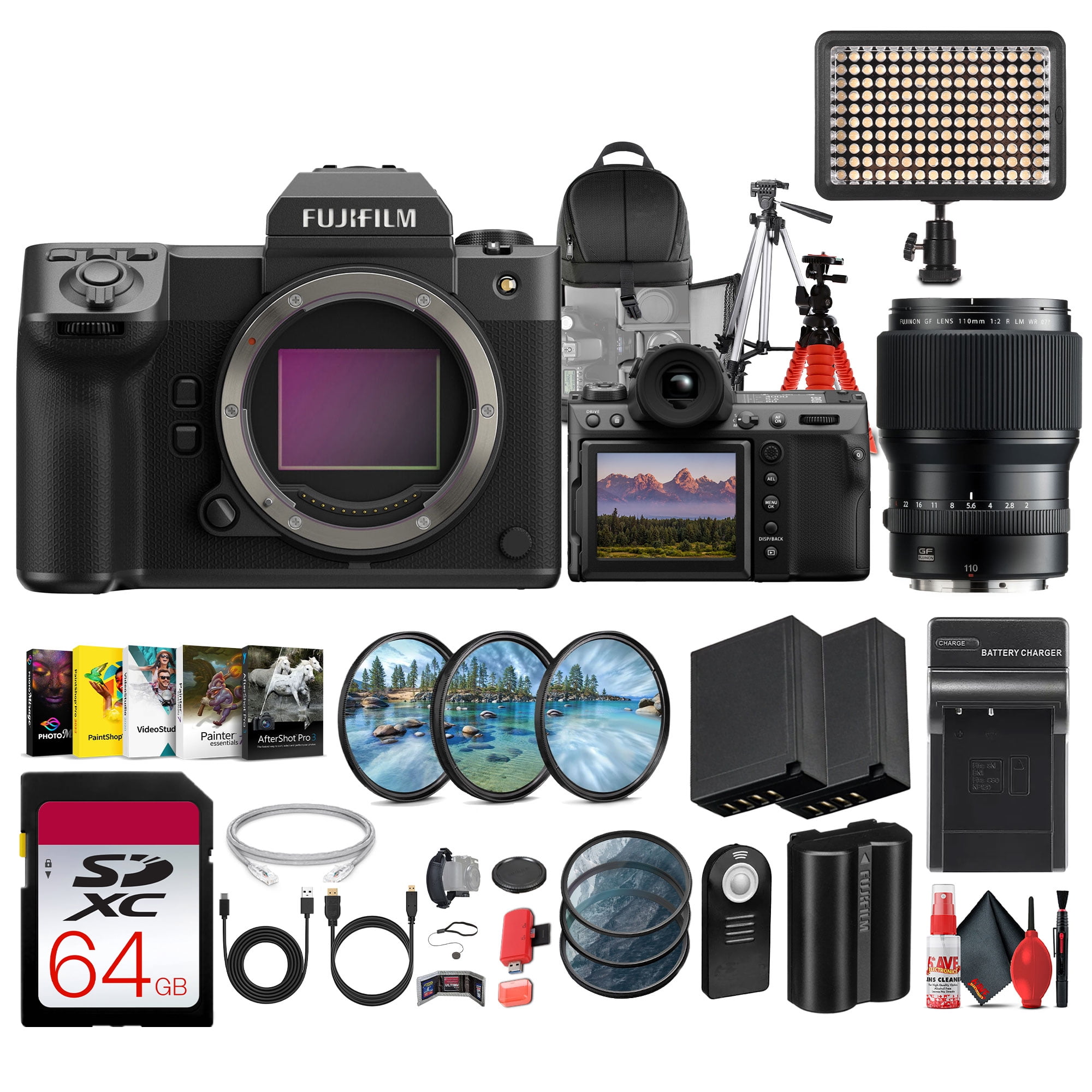 Fujifilm GFX 100 II Mirrorless Medium Format Camera Body Bundle With ...