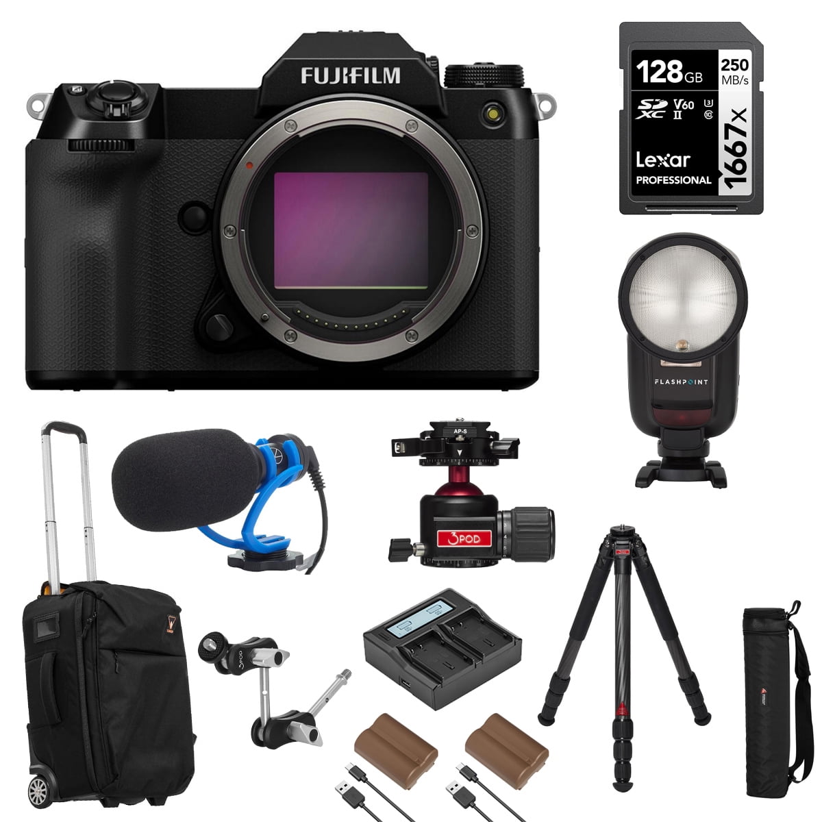 Fujifilm GFX 100S II Medium Format Mirrorless Camera, Black, Bundle ...