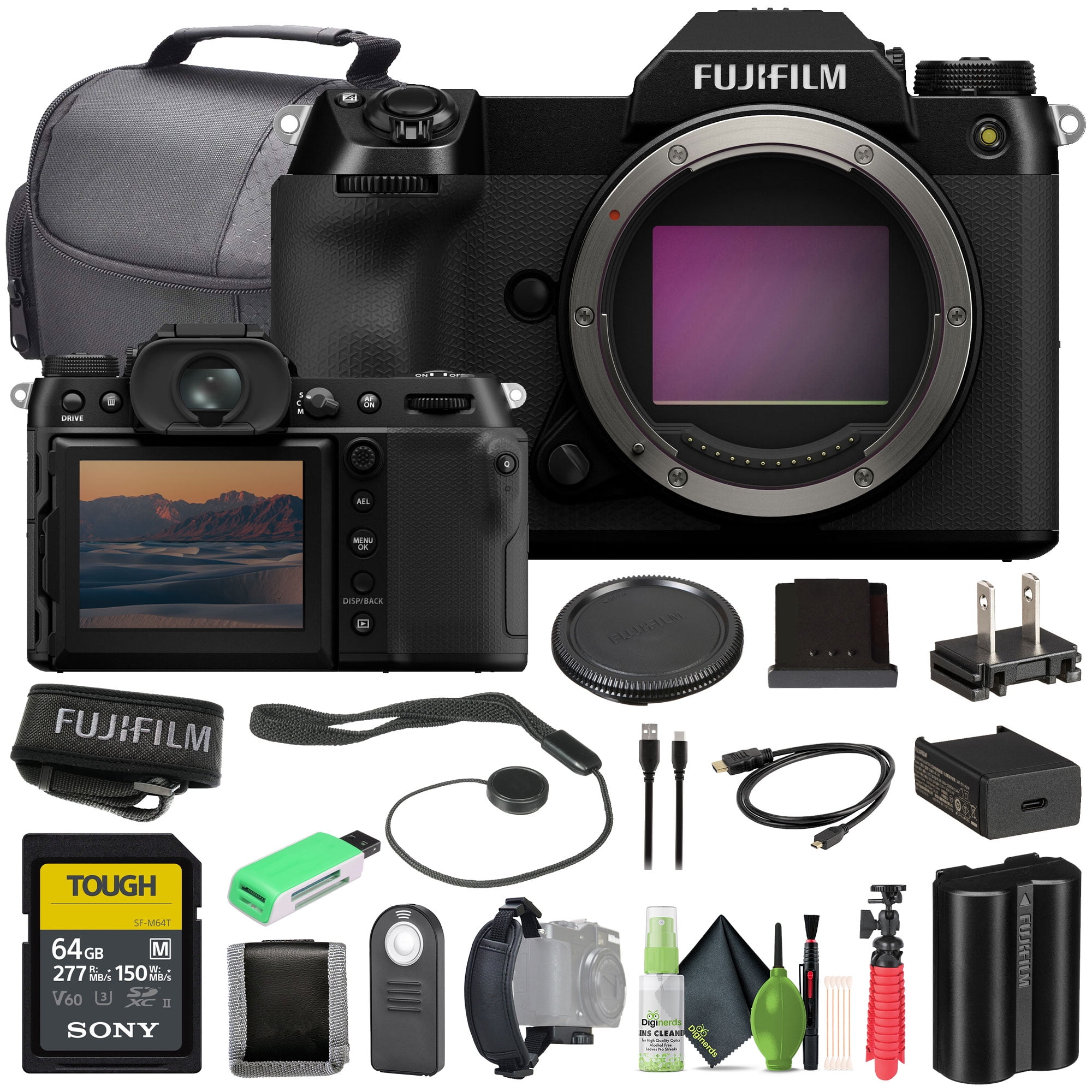 Fujifilm GFX 100S II Mirrorless Medium Format Camera Body Bundle with ...