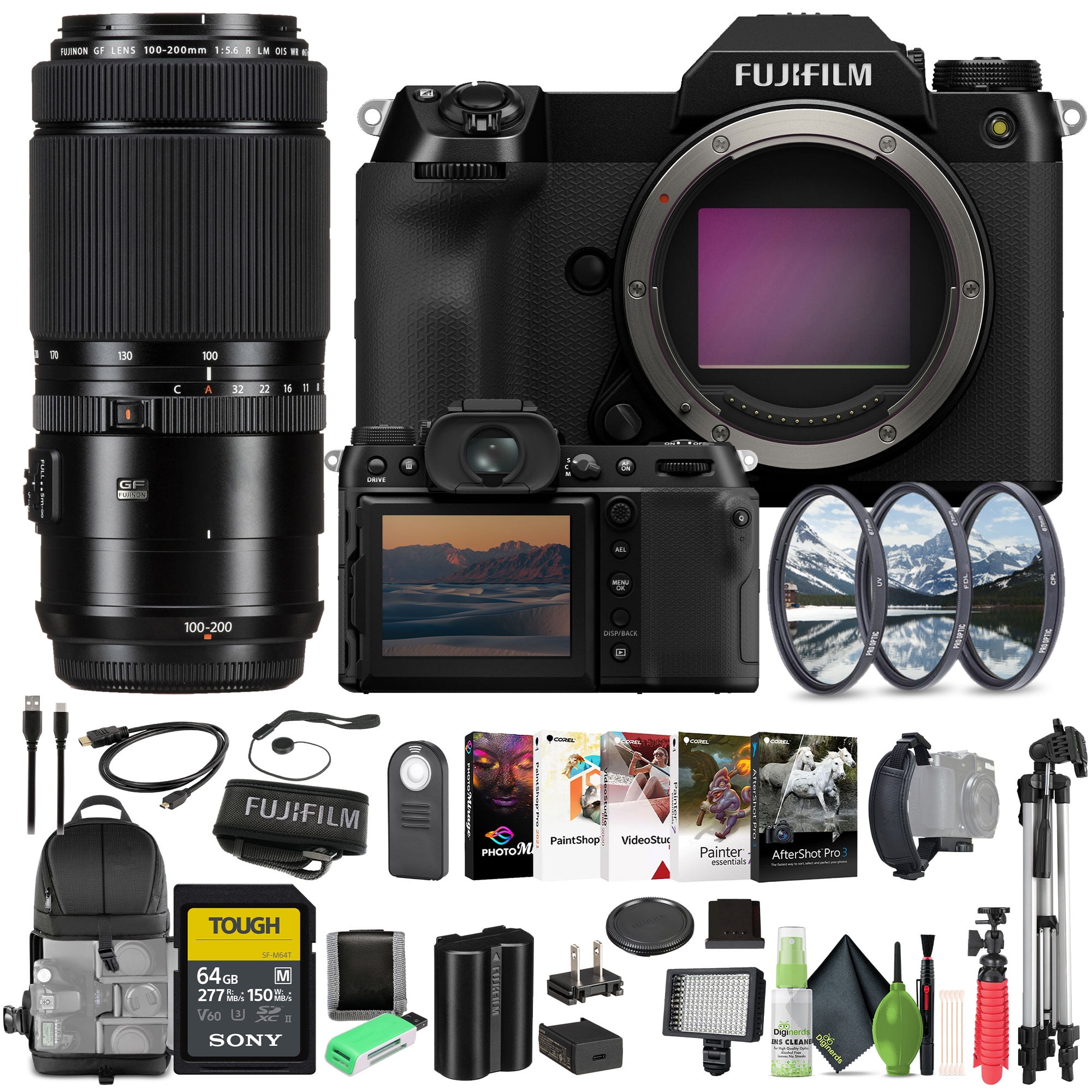 Fujifilm GFX 100S II Mirrorless Medium Format Camera Body Bundle with ...