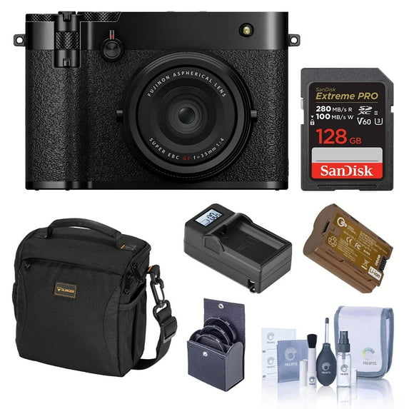 Fujifilm GFX100RF Digital Camera, Black, Bundle with 128GB Memory Card ...