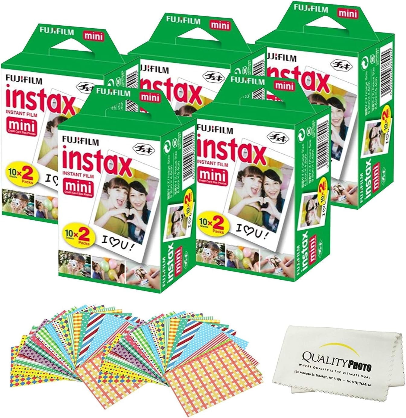 Fujifilm INSTAX Mini 8 Instant Film 100 SHEETS, 10 Pack with Custom ...