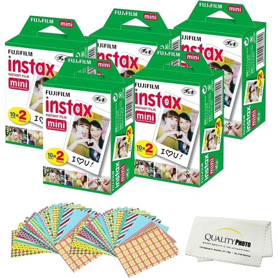 Fujifilm INSTAX Mini 8 Instant Film 100 SHEETS, 10 Pack with Custom ...