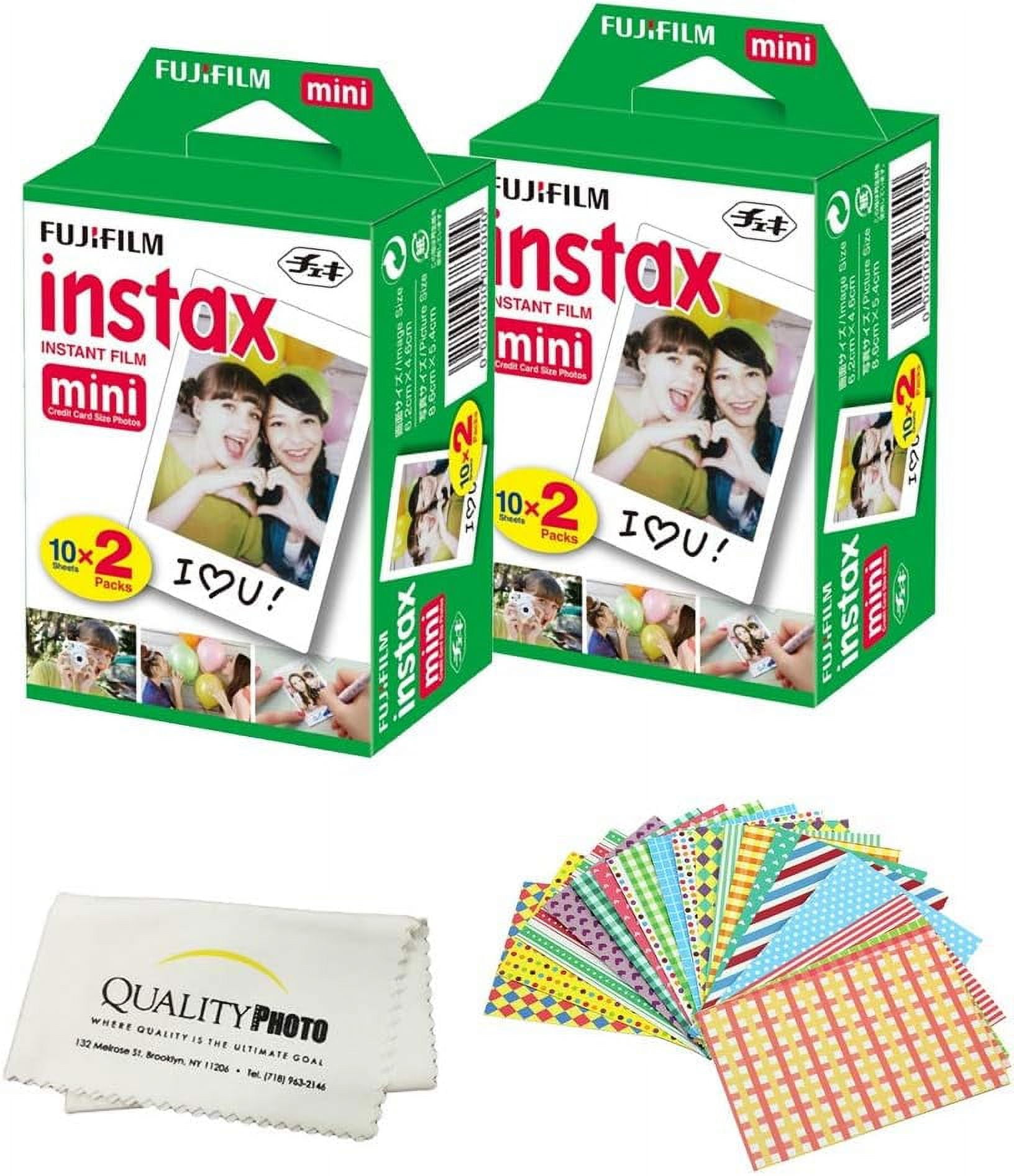 Fujifilm INSTAX Mini 8 Instant Film 4 Pack 40 Sheets (White) with Frame ...