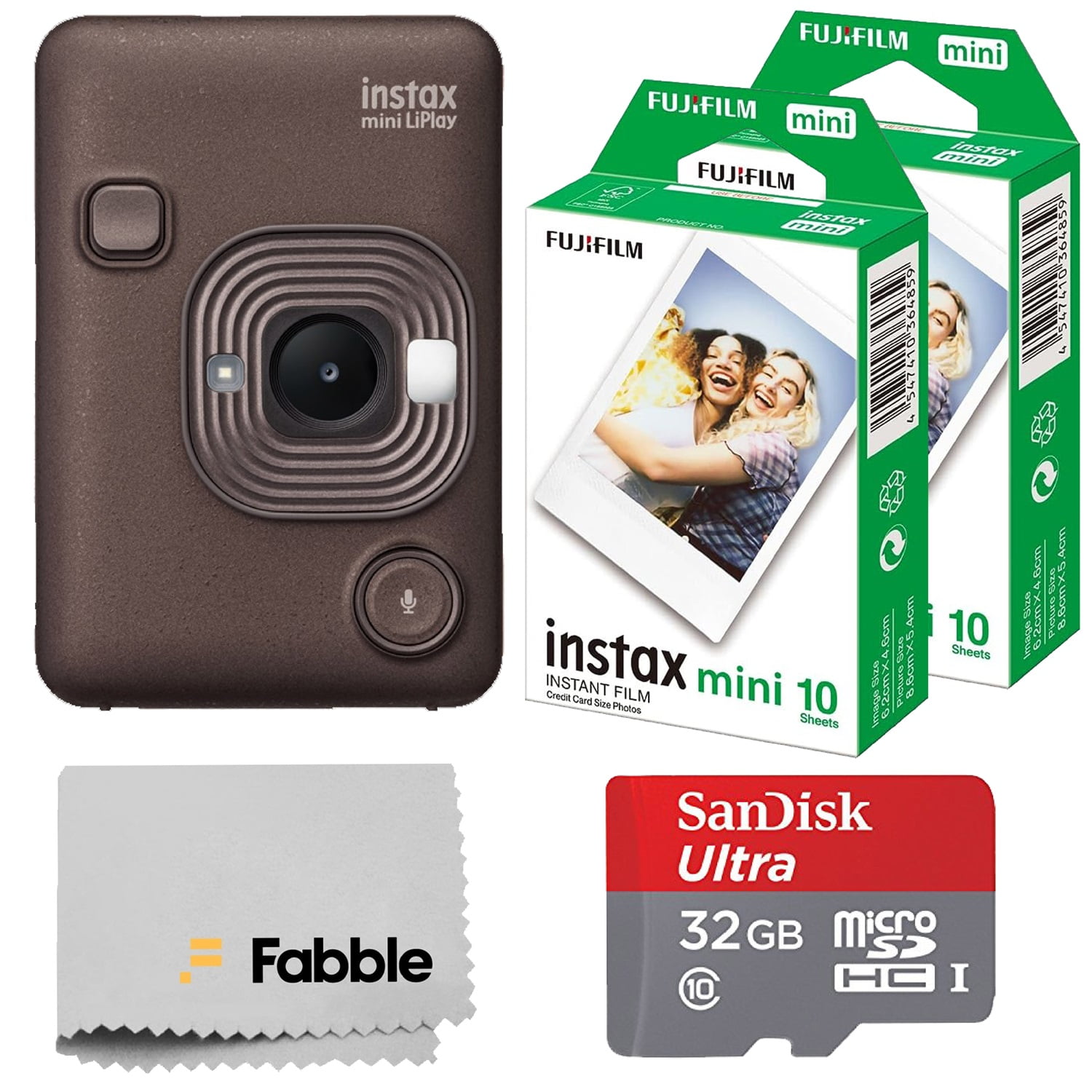 Fujifilm INSTAX Mini LiPlay Hybrid Instant Camera (Deep Bronze) Bundle with 20 Sheets INSTAX ...