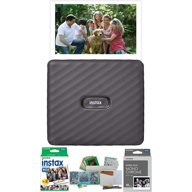 Fujifilm Instax Link Wide Instant Smartphone Photo Printer, Gray Deluxe ...