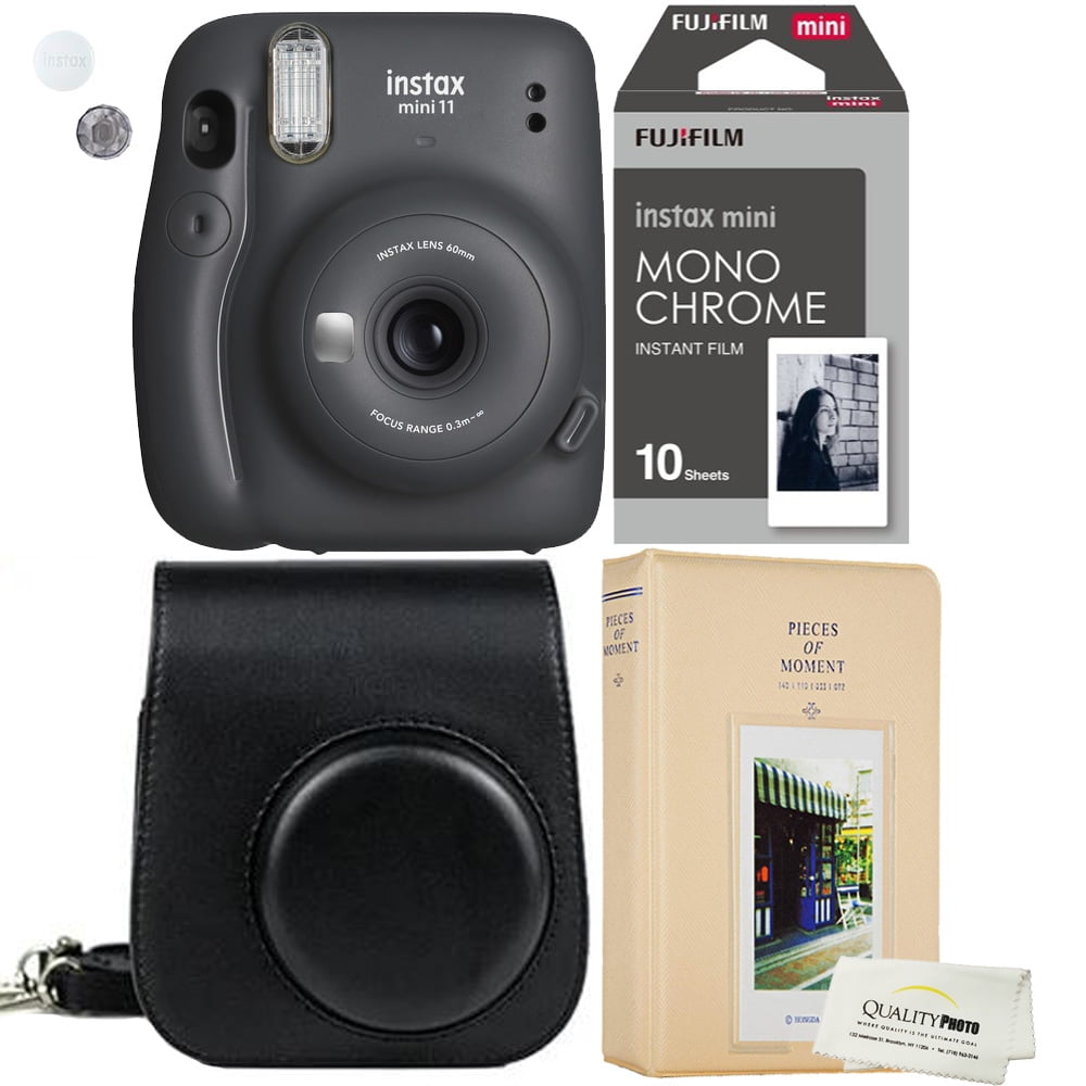 Fujifilm Instax Mini 11 Bundle: Grey Camera, Fuji Case, Album & 10 ...