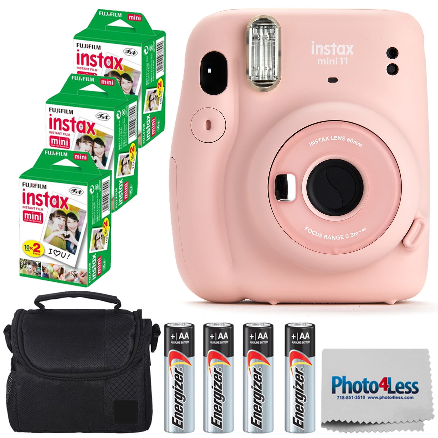 Fujifilm Instax Mini 11 Instant Camera - Blush Pink (16654774) + 3 ...