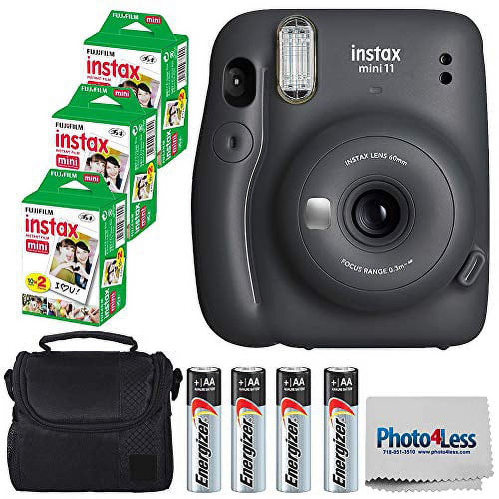 Fujifilm Instax Mini 11 Instant Camera - Charcoal Grey (16654786) + 3x ...