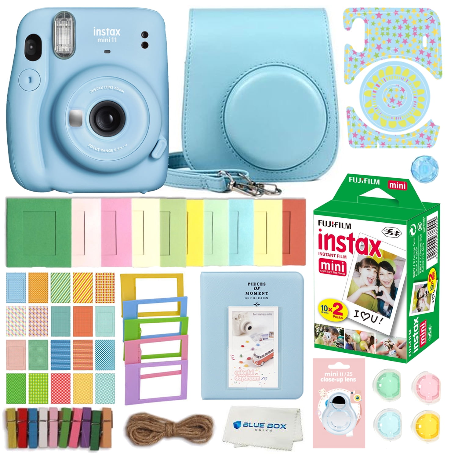 Fujifilm Instax Mini 11 Instant Camera (Sky Blue) Bundle with Case, 20 ...