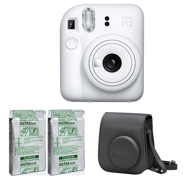 Fujifilm Instax Mini 12 Instant Camera Kit, Clay White, with 2 Pack ...