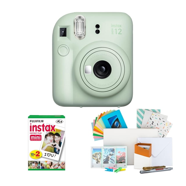 Fujifilm Instax Mini 12 Instant Camera (Mint Green) and Instax Film Kit ...