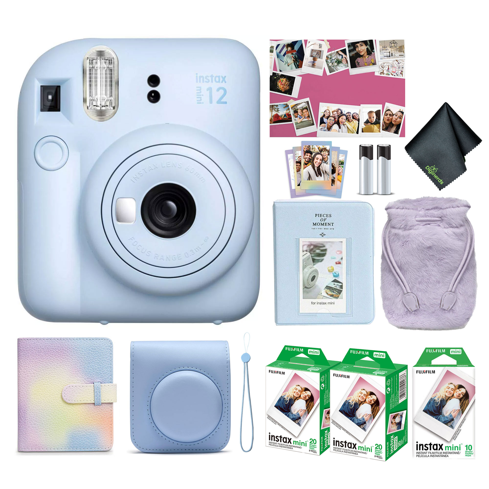 Fujifilm Instax Mini 12 Instant Camera Pastel Blue Holiday Bundle 2024 ...