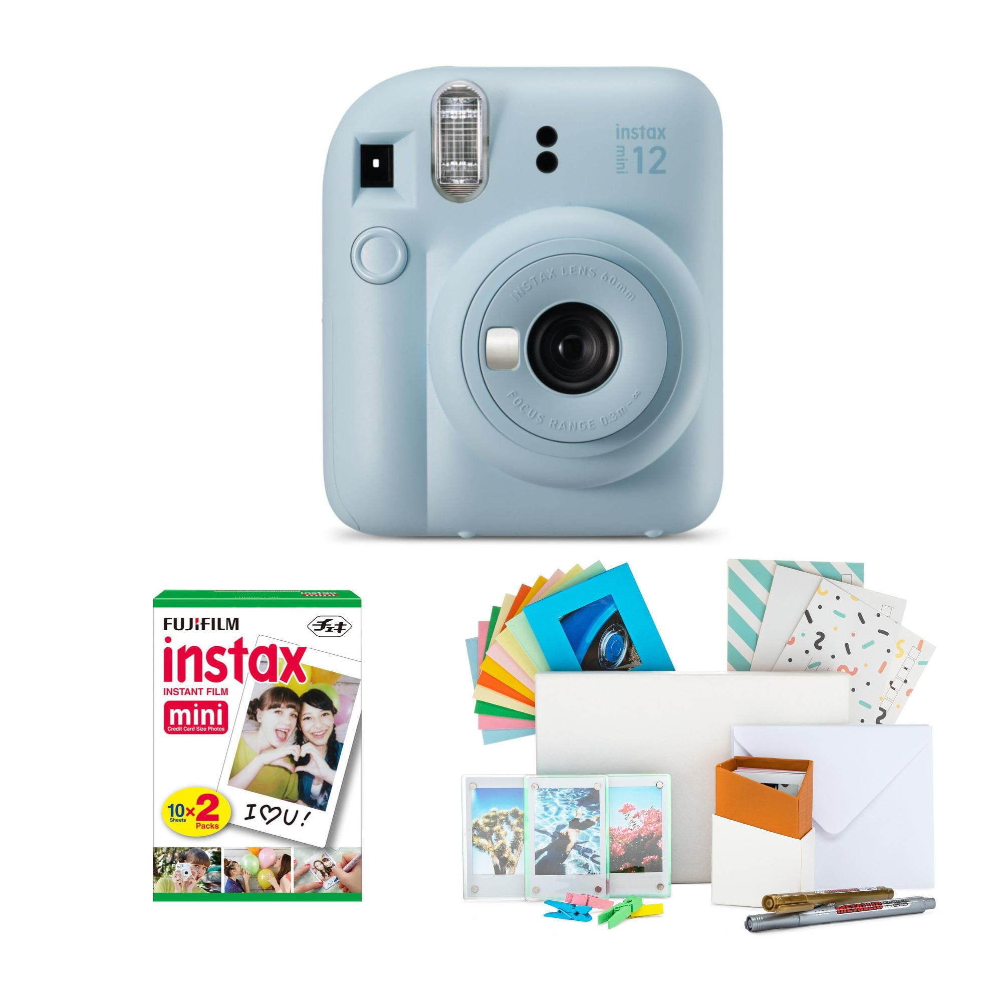 Fujifilm Instax Mini 12 Instant Camera Pastel Blue, 60mm Lens, Film Kit ...