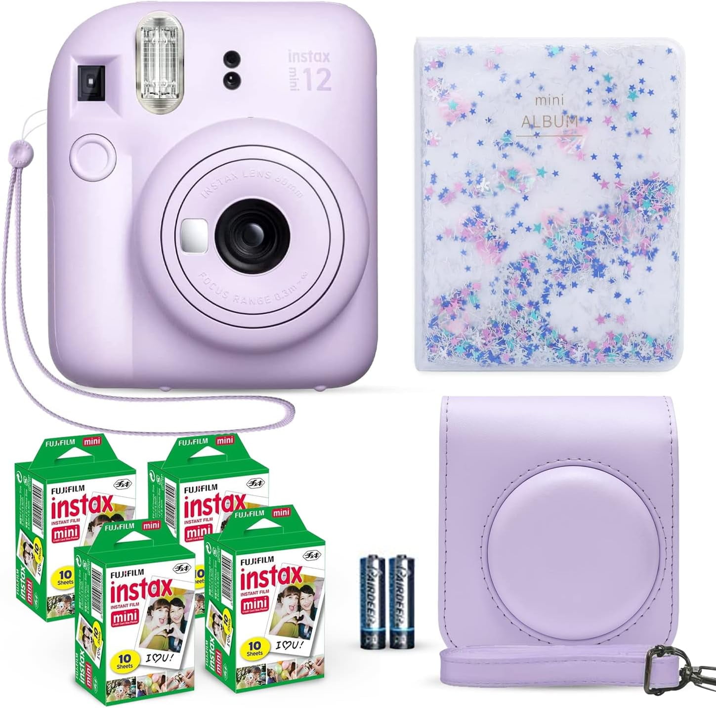 Fujifilm Instax Mini 12 Instant Camera, Lilac Purple, with 40 Film ...