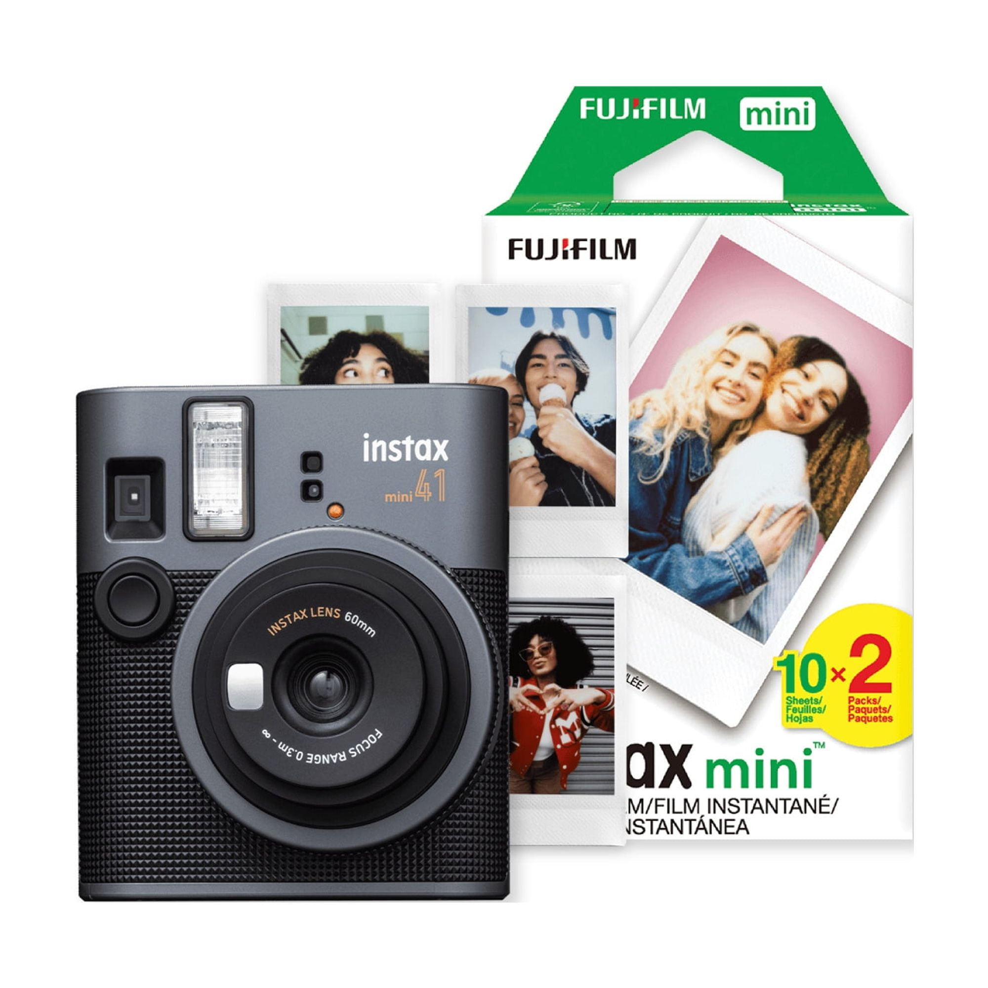 Fujifilm Instax Mini 41 Black Instant Camera with Auto Exposure Control ...