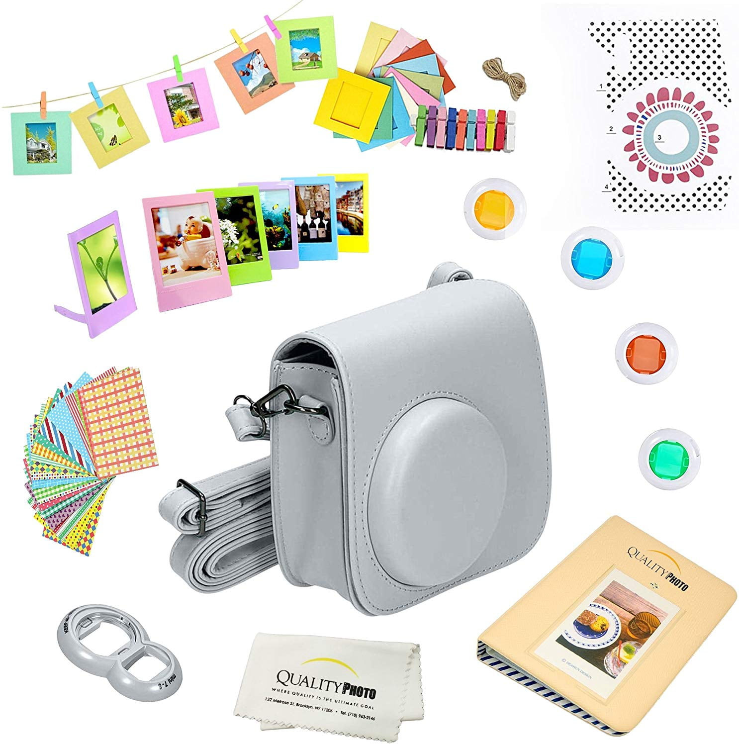 Fujifilm Instax Mini 9 Accessories kit (Smokey White) Includes a 12 ...