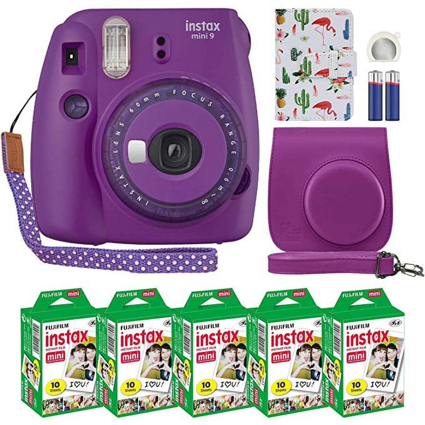 Fujifilm Instax Mini 9 Fuji Instant Camera Clear Purple + 50 Film ...