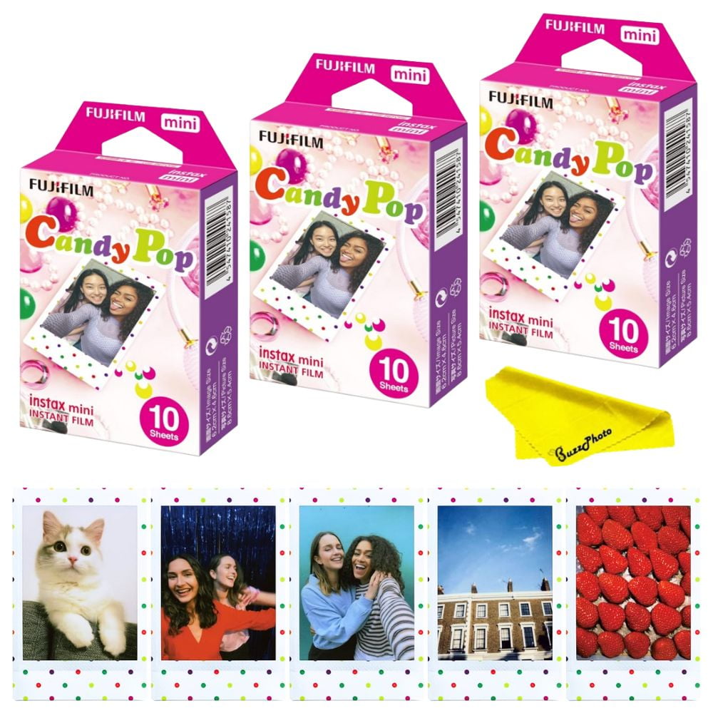 Fujifilm Instax Mini Candy Pop Film BuzzPhoto Bundle - 3 Packs of 10 Sheets for Instax Mini 12 ...