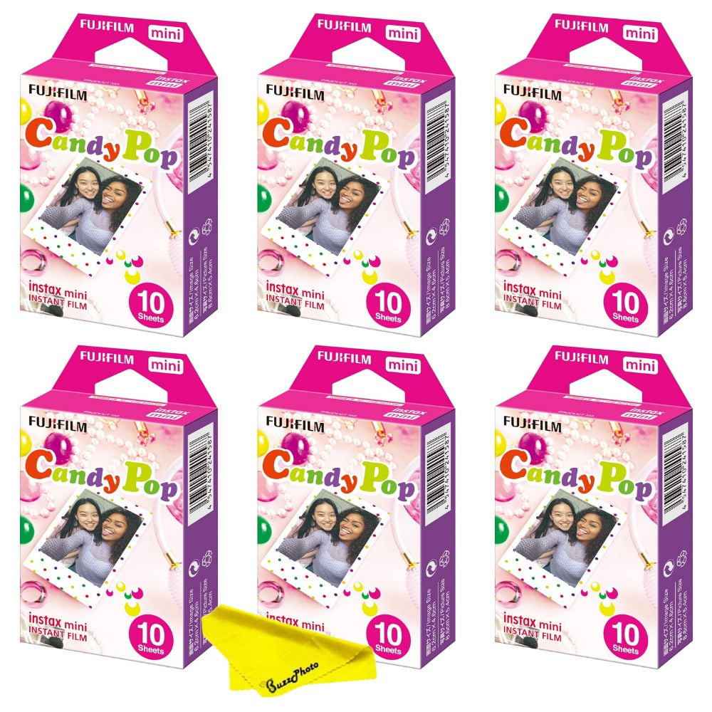 Fujifilm Instax Mini Candy Pop Film BuzzPhoto Bundle - 6 Packs of 10 Sheets for Instax Mini 12 ...