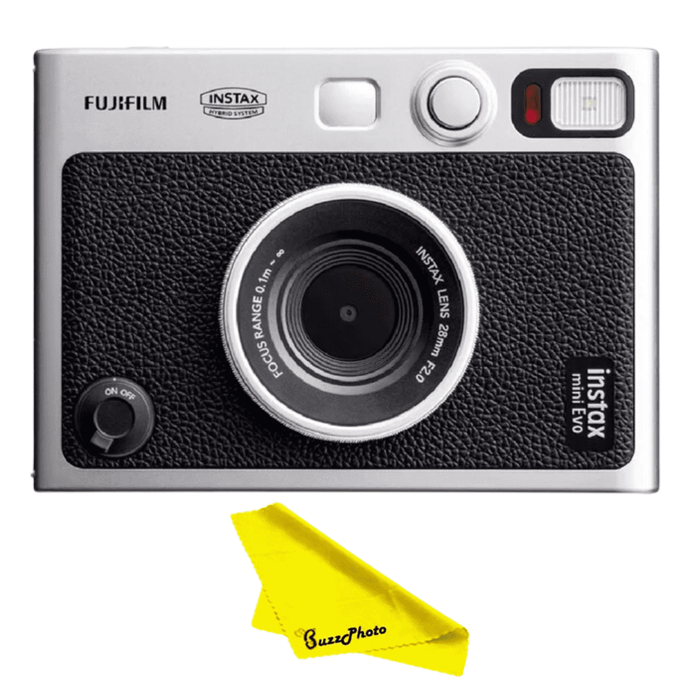 Fujifilm Instax Mini EVO Hybrid Black Instant Camera + BuzzPhoto Micro ...