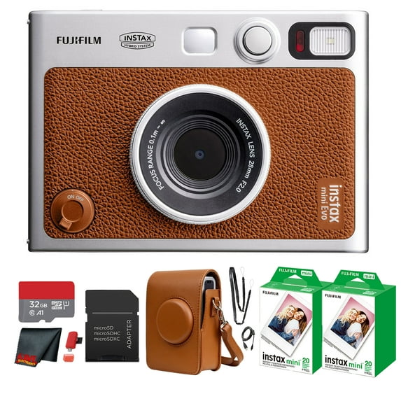 Fujifilm Instax Mini EVO Hybrid Instant Film Camera (Brown) (16812534 ...