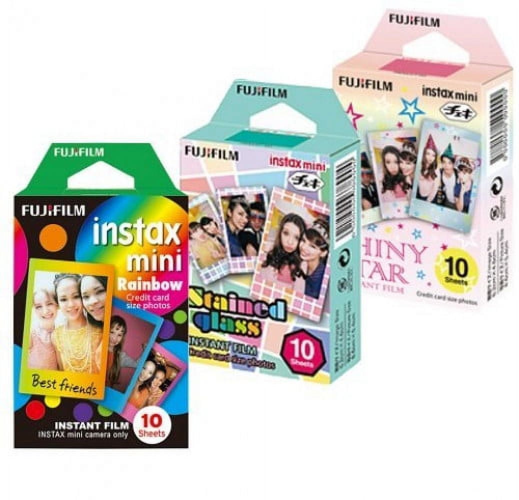 Fujifilm Instax Mini Film Rainbow - Stained Glass - Shiny Star Film -10 ...