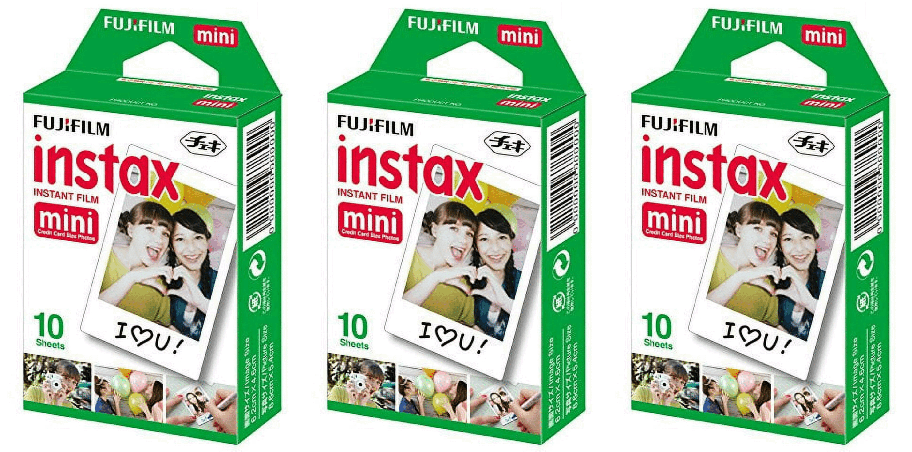 (3 pack) Fujifilm Instax Mini Film Single 62 X 46mm/2.5 X 1.8 inches 10 ...