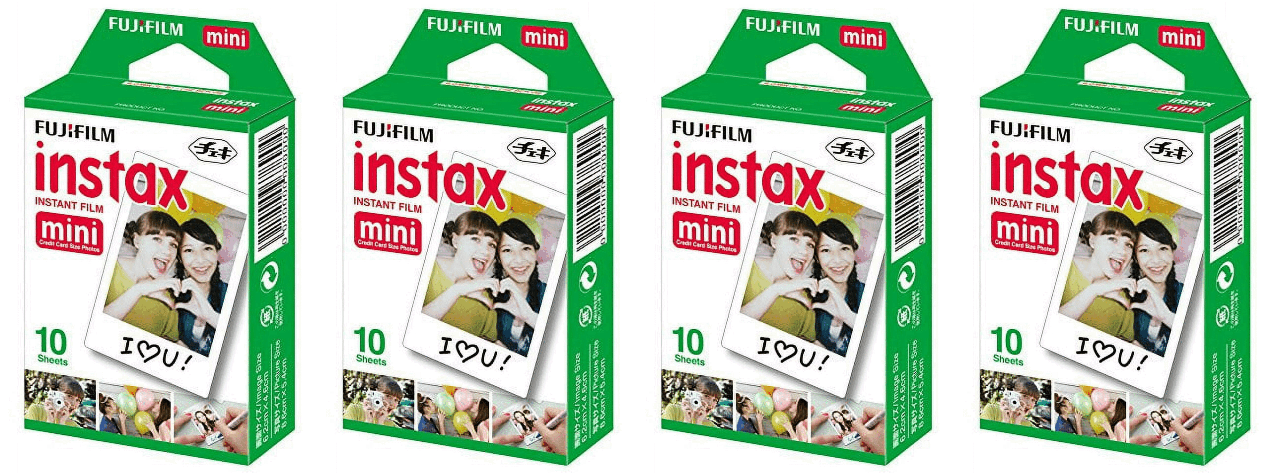 (4 pack) Fujifilm Instax Mini Film Single 62 X 46mm/2.5 X 1.8 inches 10 ...