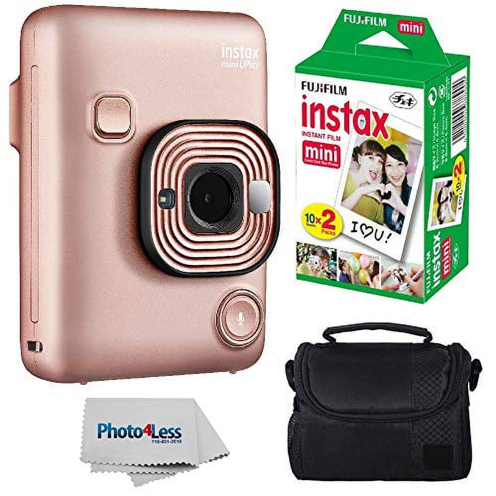 Fujifilm Instax Mini LiPlay Hybrid Instant Camera (Blush Gold) + Fiilm ...