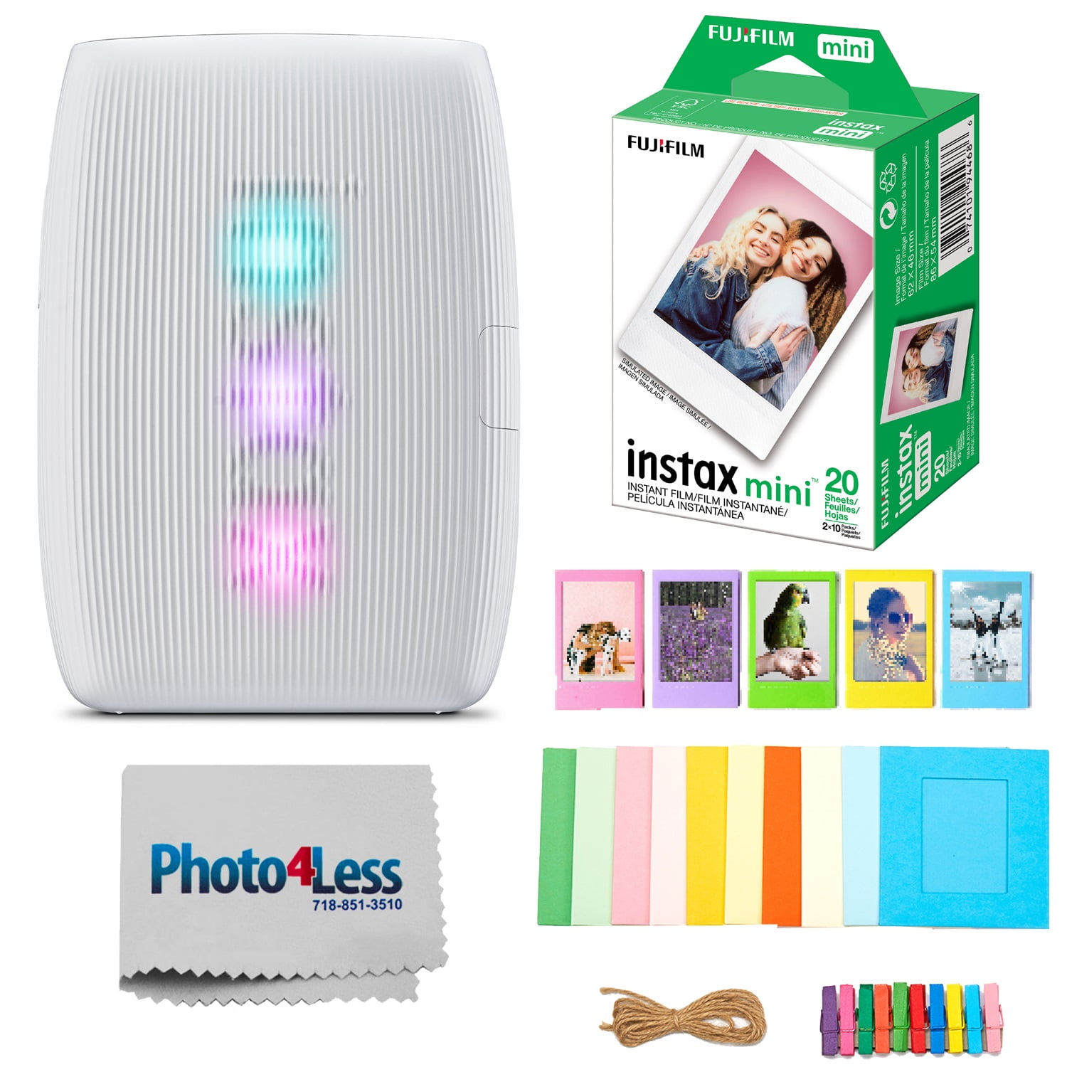 Fujifilm Instax Mini Link 3 Printer (Clay White) Bundle with Fujifilm ...