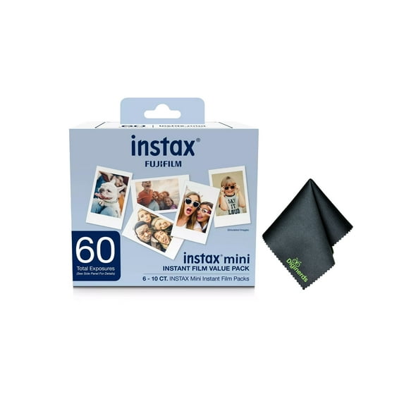 Fujifilm Instax Mini Value Pack Instant Film (60 Exposures) + Cleaning ...