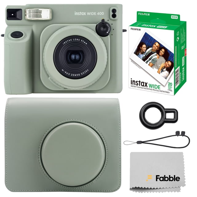 Fujifilm Instax Wide 400 Instant Film Camera (Sage Green) Bundle with ...