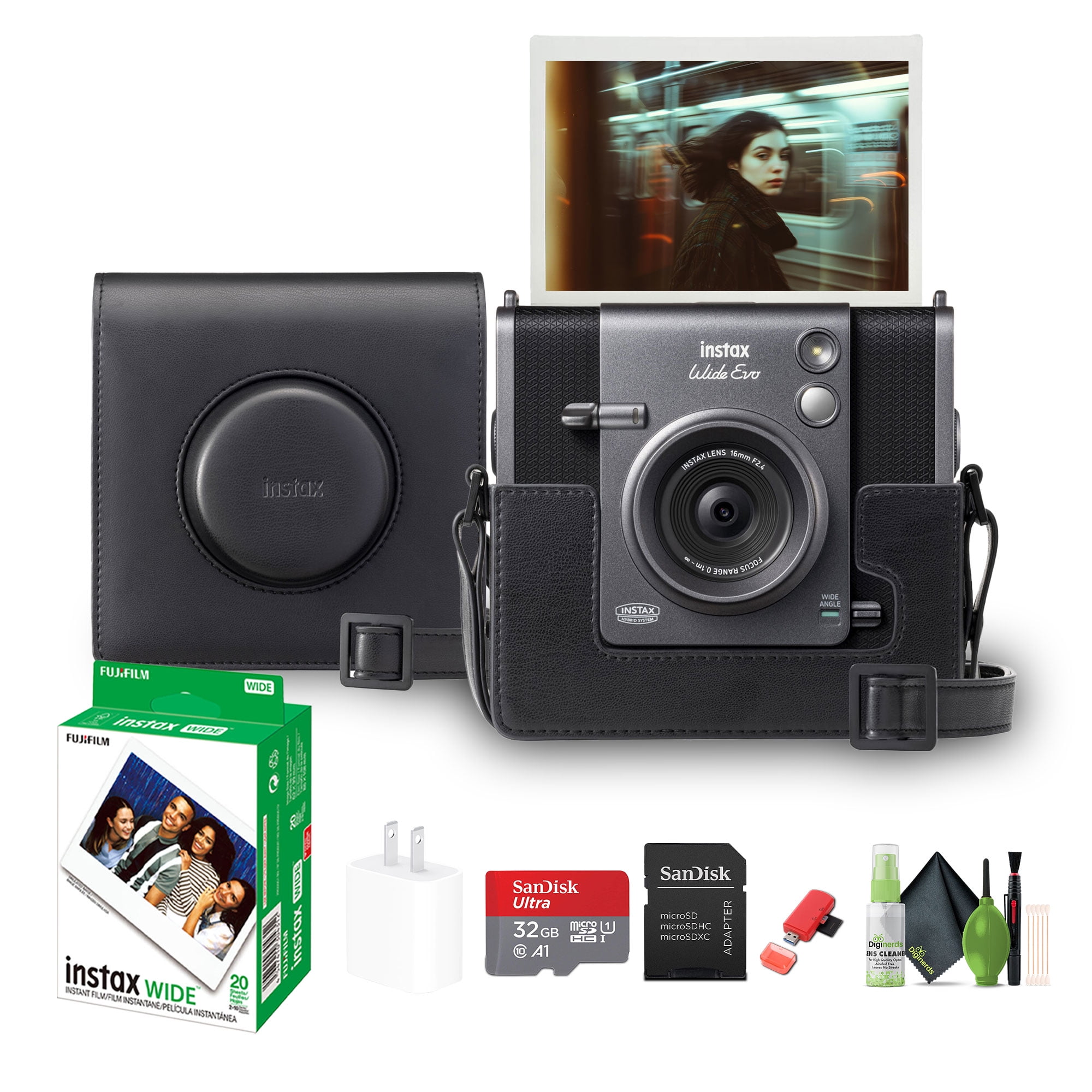 Fujifilm Instax Wide Evo Hybrid Instant Film Camera (16840957) Bundle ...
