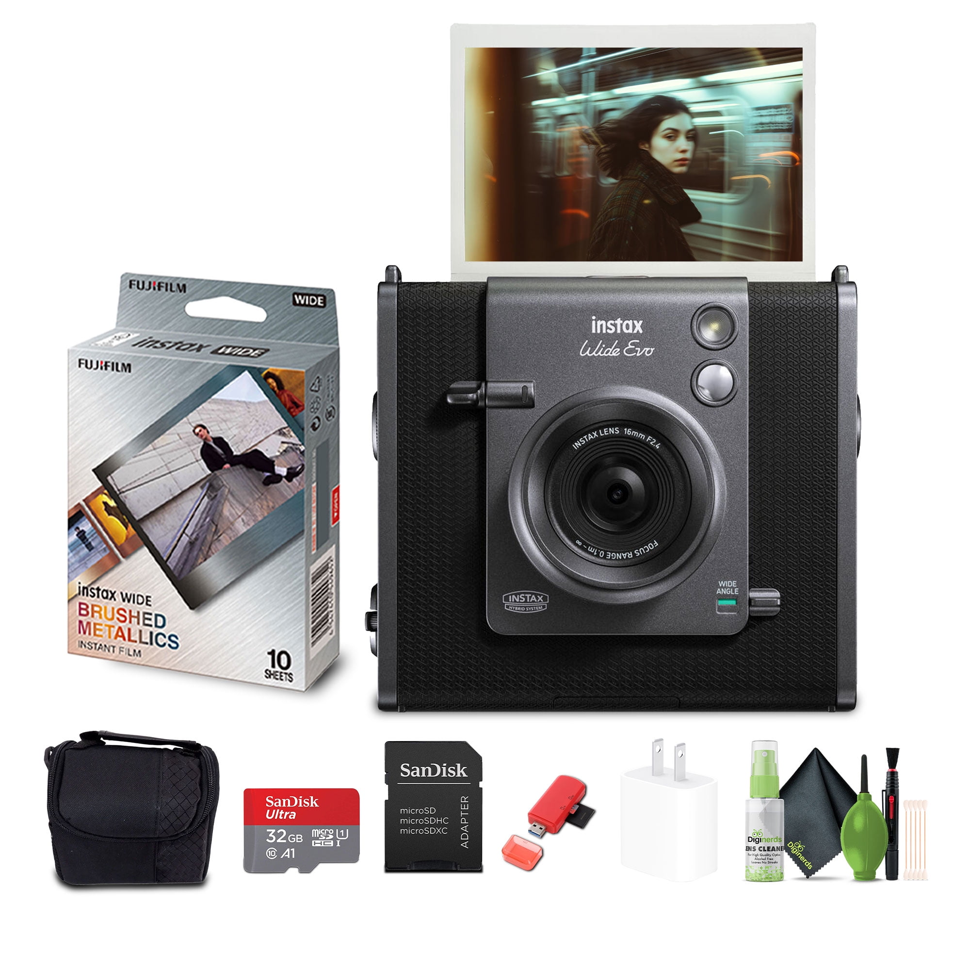 Fujifilm Instax Wide Evo Hybrid Instant Film Camera (16840957) Bundle ...