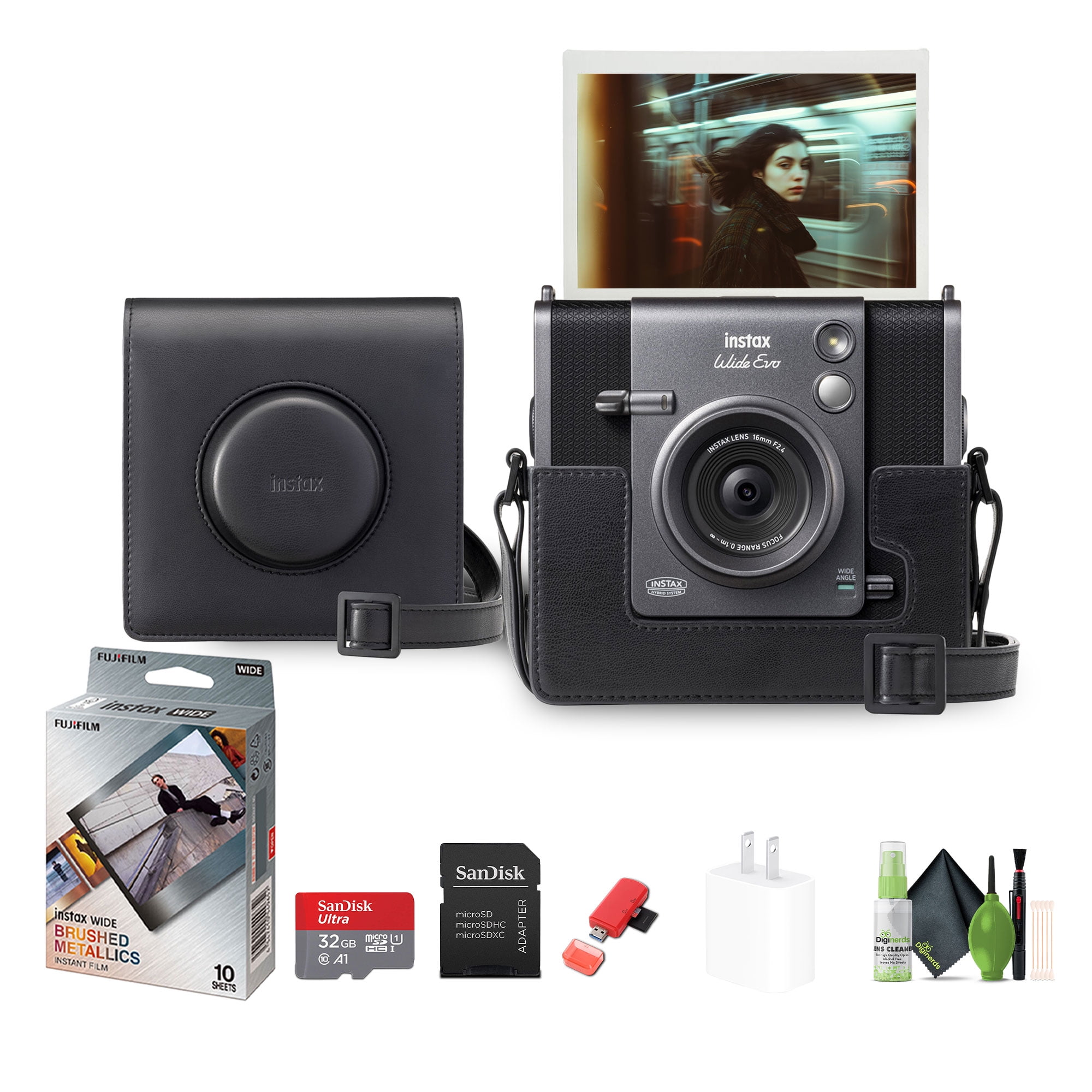 Fujifilm Instax Wide Evo Hybrid Instant Film Camera (16840957) Bundle ...
