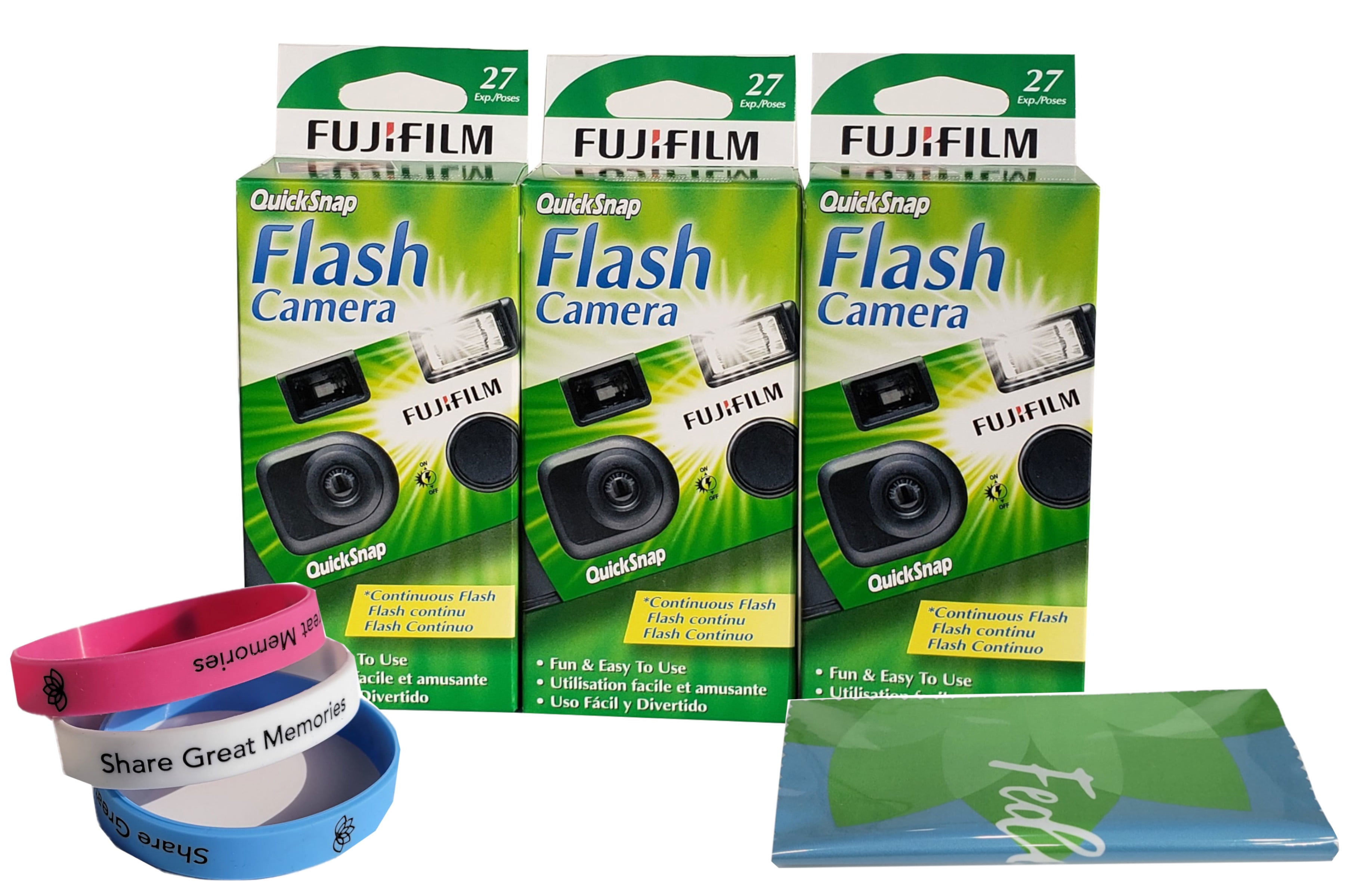 Fujifilm QuickSnap 7033661 Disposable Camera (3 Pack) Plus a Bonus ...