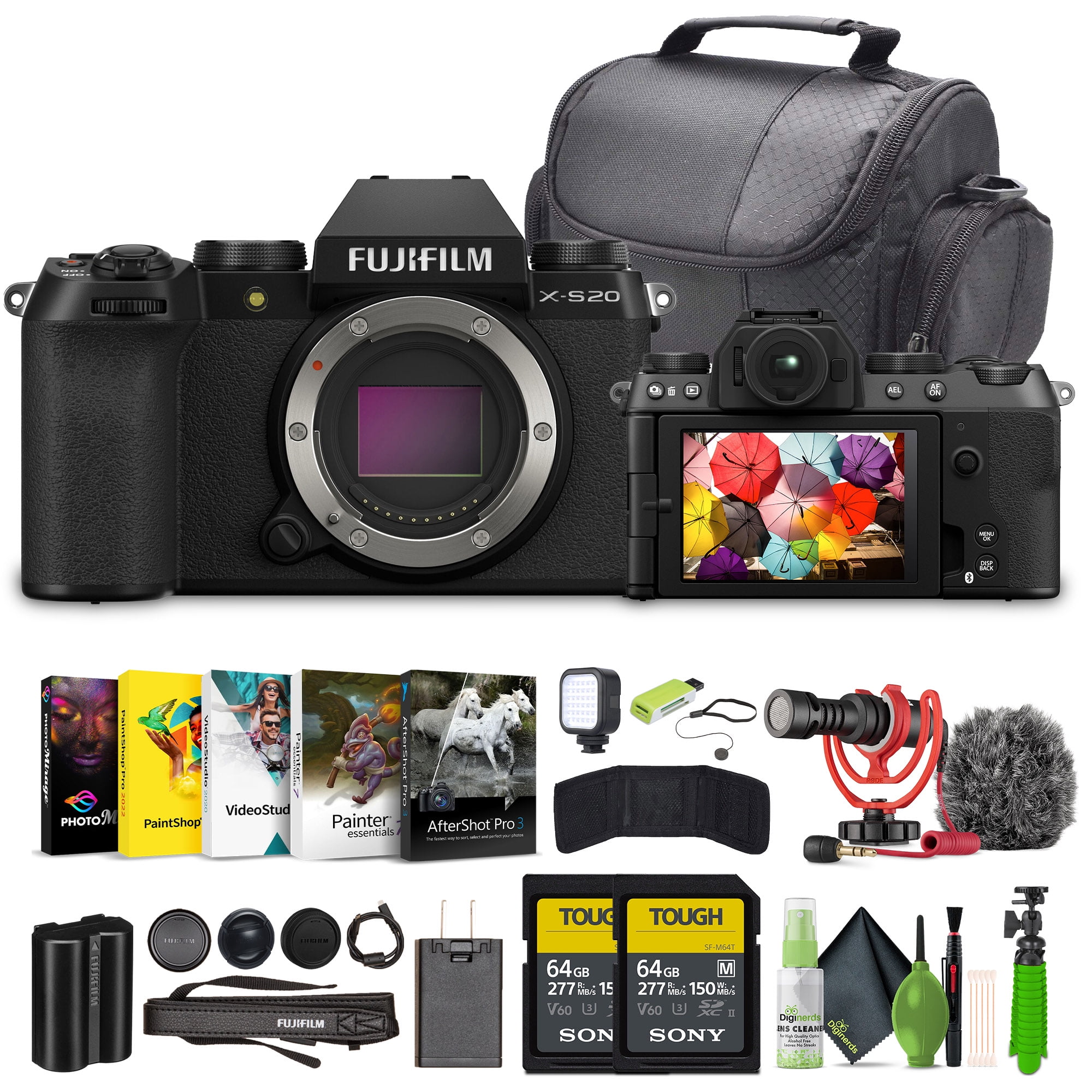 Fujifilm X-S20 Professional Compact Digital Mirrorless Camera Body ...