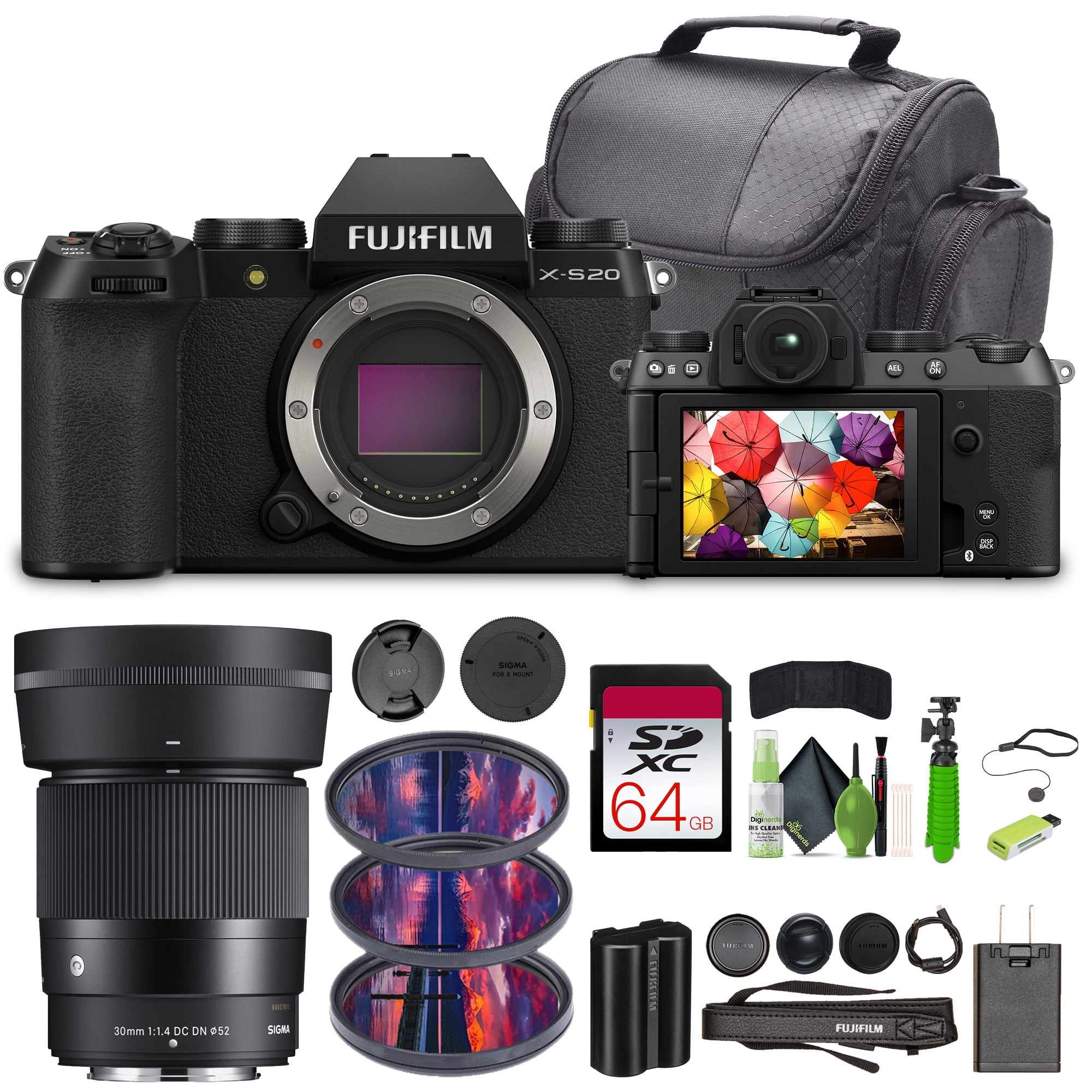 Fujifilm X-S20 Professional Compact Digital Mirrorless Camera Body ...