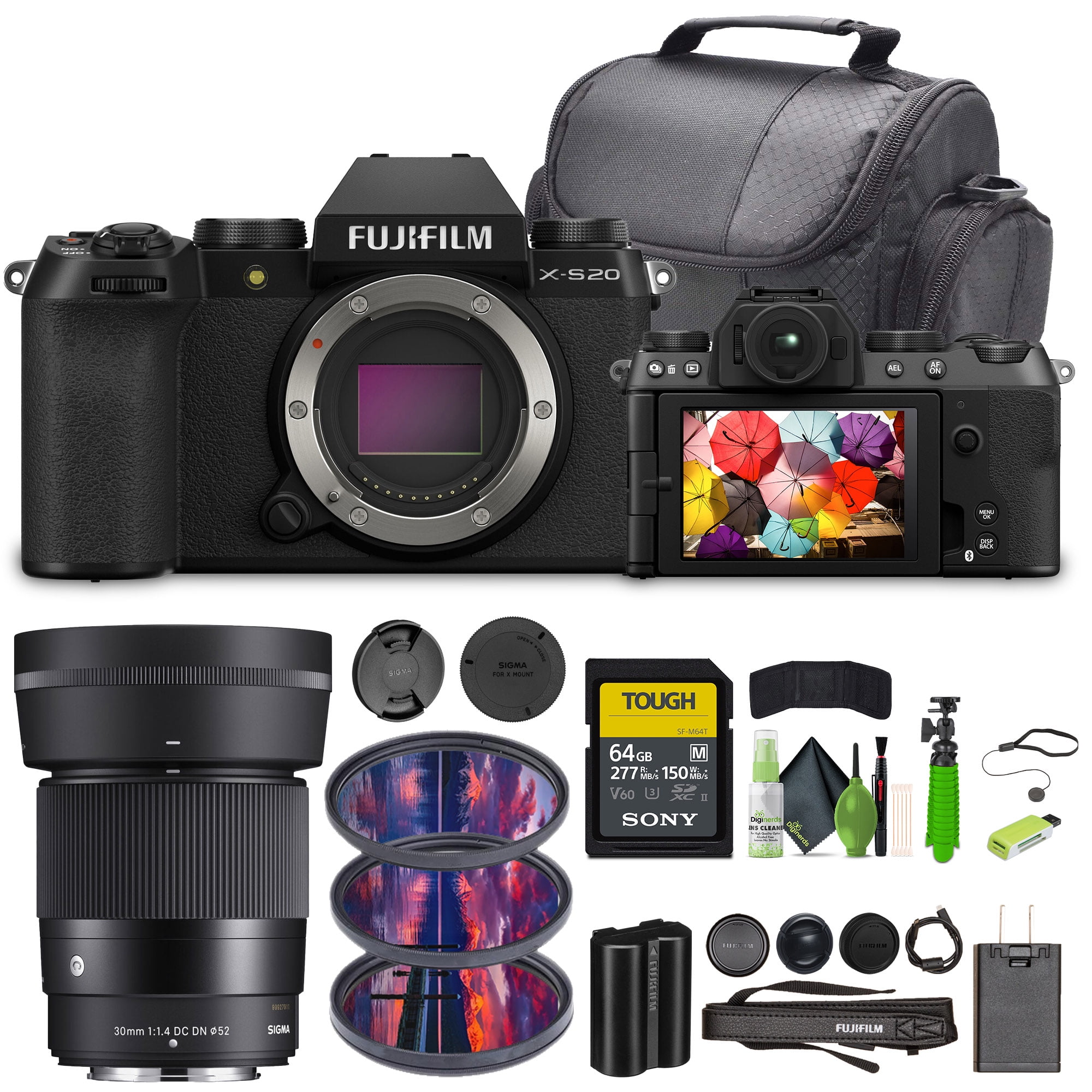 Fujifilm X-S20 Professional Compact Digital Mirrorless Camera Body ...