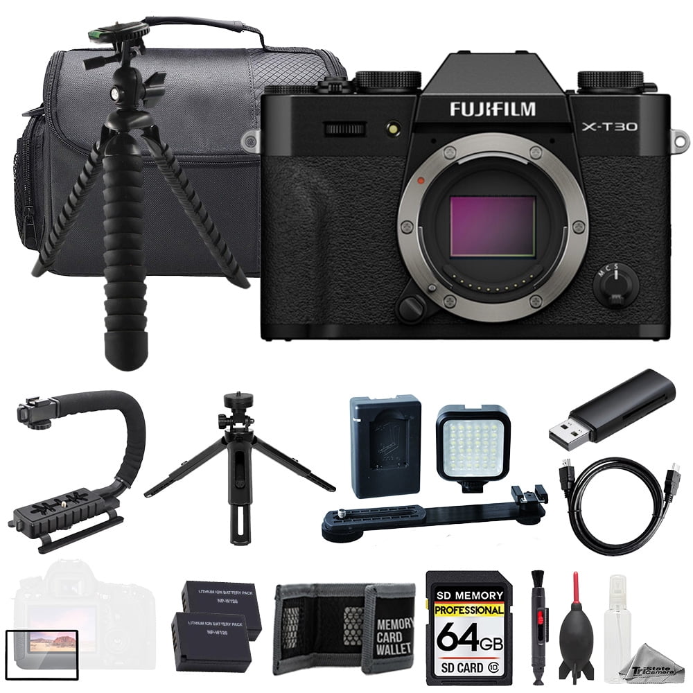 Fujifilm X-T30 III Mirrorless Camera (Black) + 64GB + Ext Batt+ LED ...