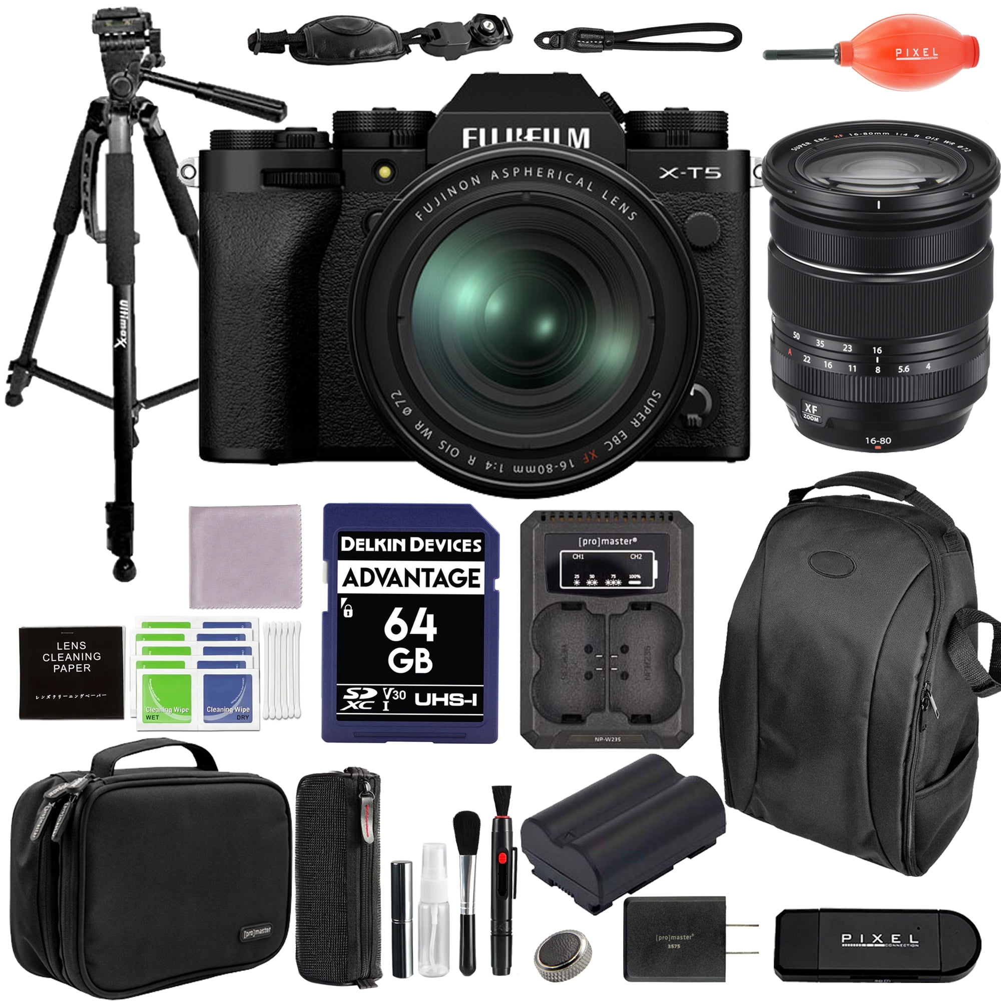Fujifilm X-T5 Mirrorless Camera with 16-80mm Lens (Black) Bundle with ...