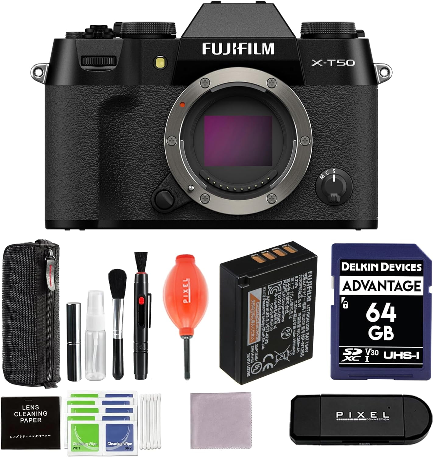 Fujifilm X-T50 Mirrorless Camera (Black) Bundle with Advanced ...
